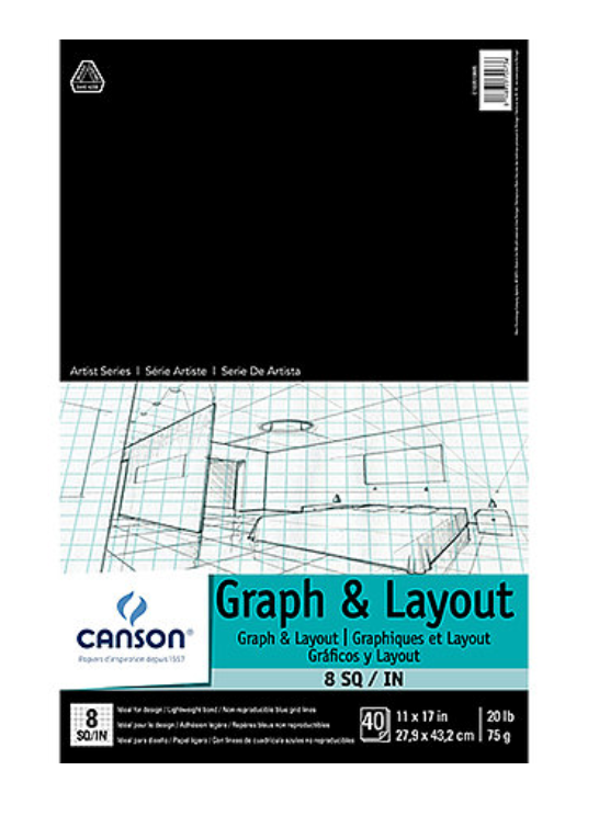 canson GRAPH layout 40 sheet pads, assorted sizes – A Paper Hat